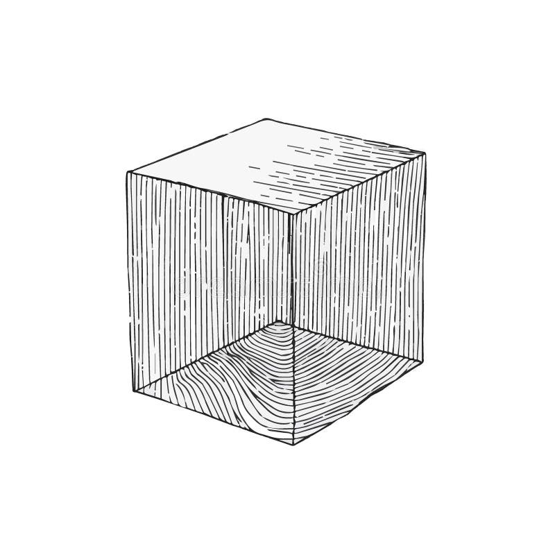 3D Cube, Ideal for a Black and White Vector Ink Object Element Icon Set. this Image Could Be ...