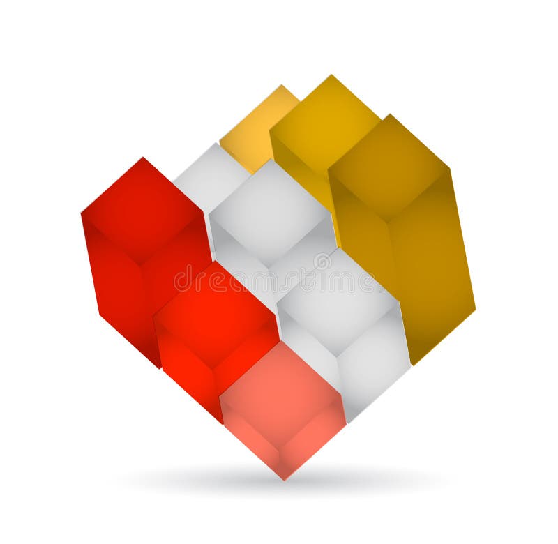 3d Cube Illustration Design Stock Illustration - Illustration of ...
