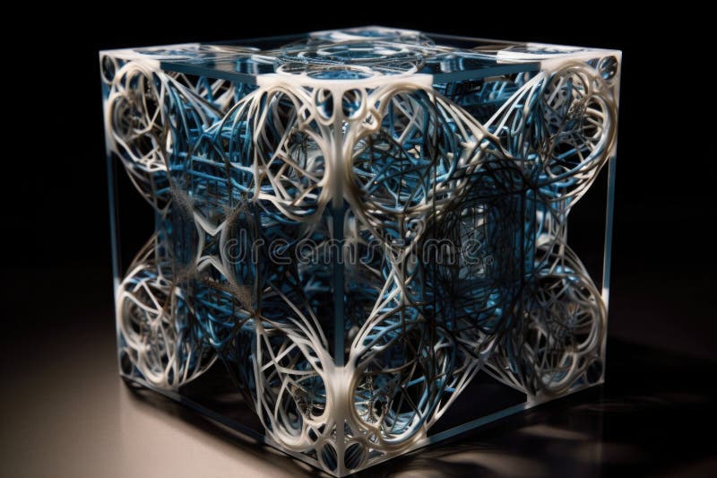 3d Cube with Intricate Lattice Structure on Each Face Stock Illustration - Illustration of ...