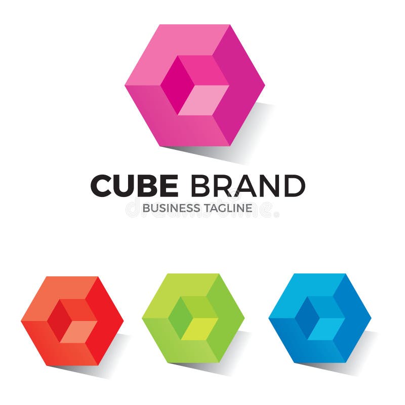 3D Cube Logo Concept on White Background Stock Vector - Illustration of ...