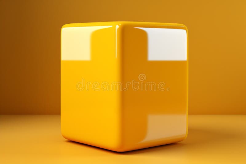 3D Cube Made of Ceramic Material, Lemon Drop Color - Bright and Rich ...