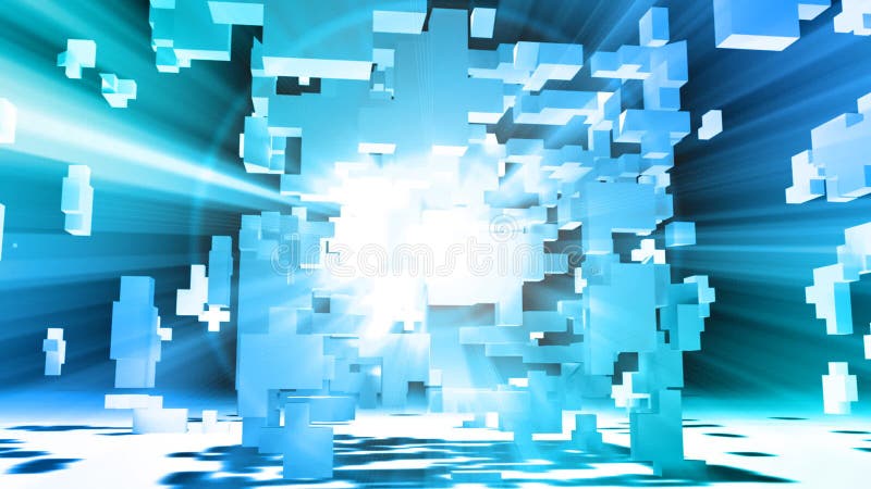 3D Cube Matrix Abstract stock video. Video of loopable - 43645219