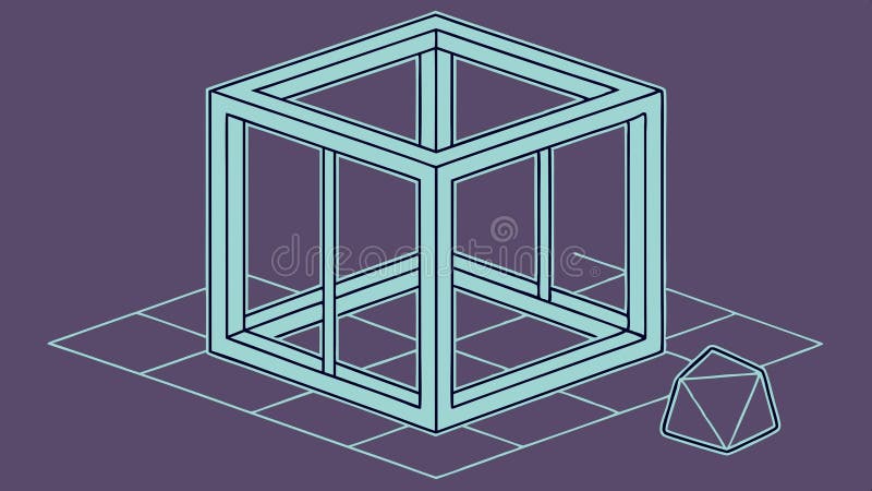 3D Cube Outline, Geometric Shape and Modern Design Element Vector ...