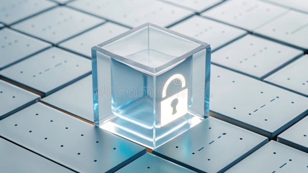 A 3d Cube with a Padlock Representing Data Protection and Secure ...
