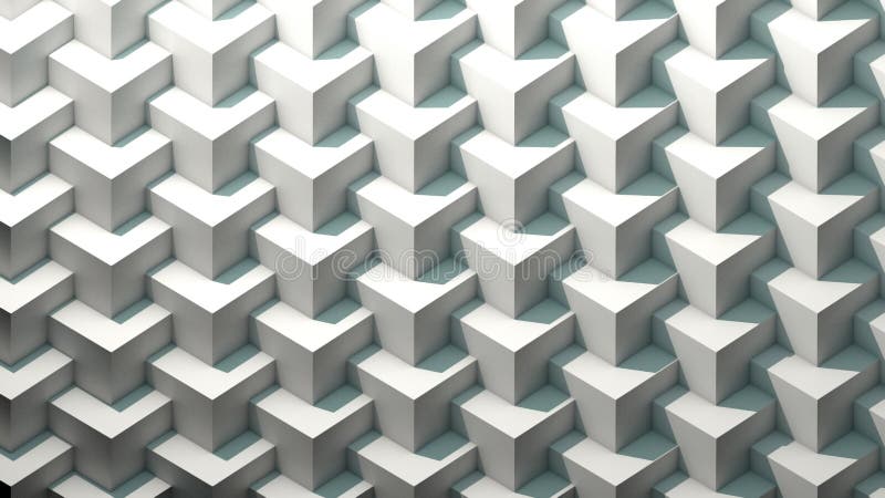 3D Cube Pattern Repetition with Shadows. 3D Rendering Stock ...