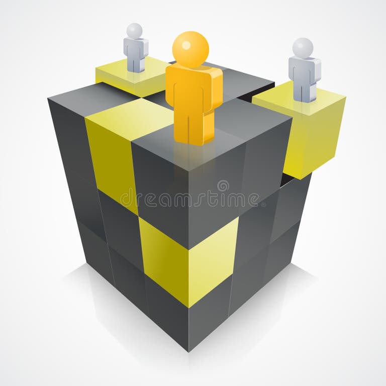 3D Cube and People stock vector. Illustration of graphic - 39744940