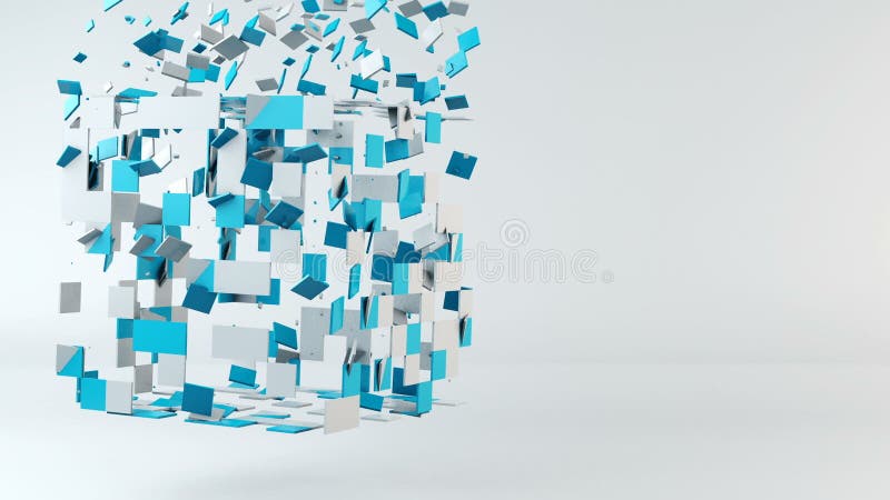 3d Cube Polygon Transformation, Geometric Abstract Background Stock ...