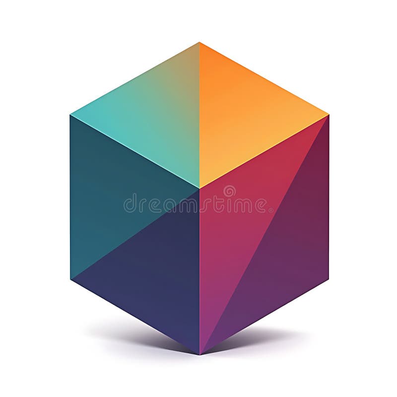 3D Cube Shape Isolated on a White Background Stock Illustration ...