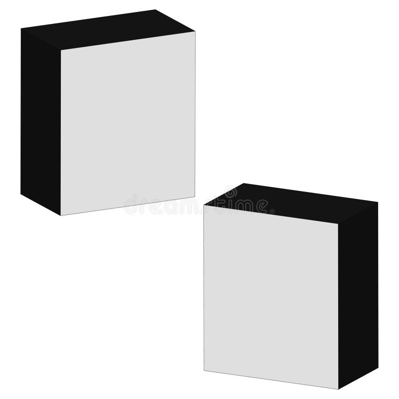 3D Cube Shape. Isometric Block Vector. Black White Geometry Stock ...