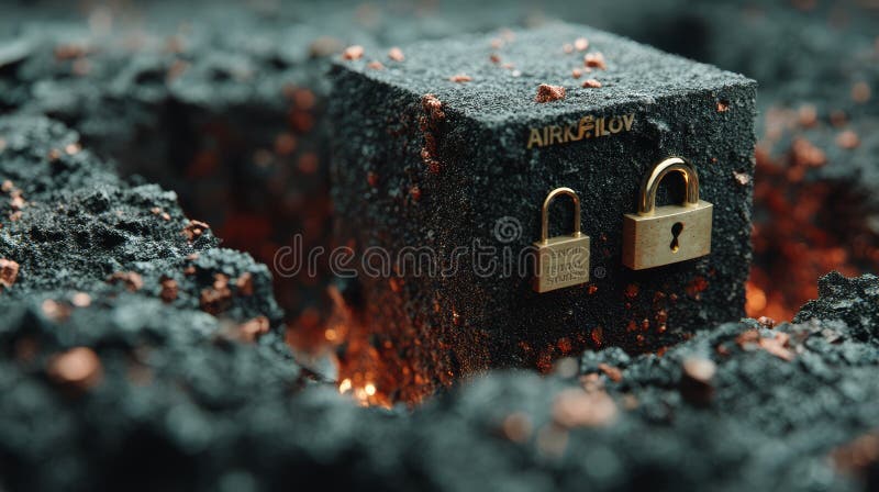 3D Cube Surrounded by Firewall with Locks for Data Security ...