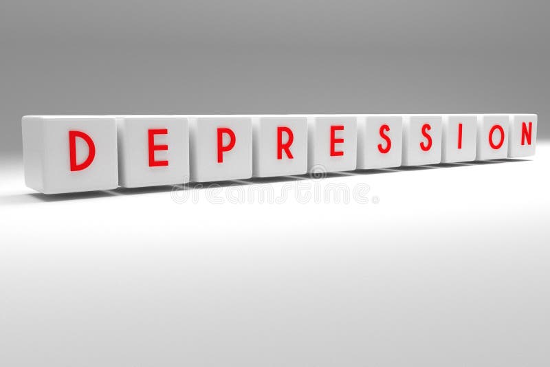 3D Cube Text & X22;Depression& X22; on White Background Stock ... 3D Cube Text & X22;Depression& X22; on White Background Stock ...