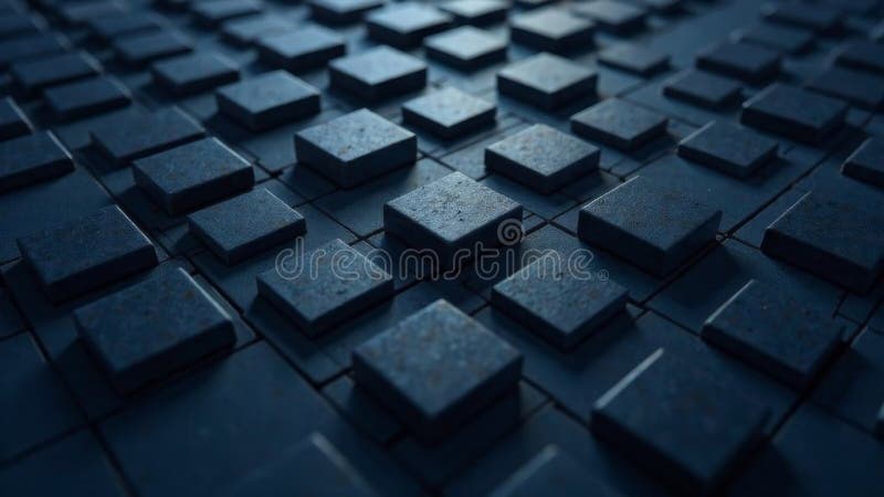 3D Cube Tiles on a Dark Background, Perfect for Modern Technological ...