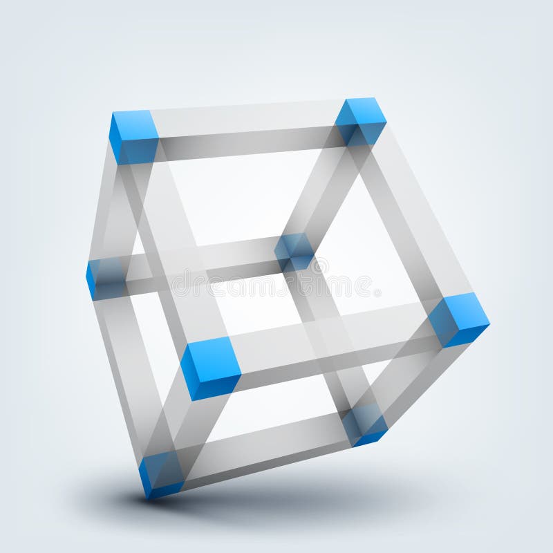 Abstract White 3d Cube with Shadow Stock Illustration - Illustration of ...