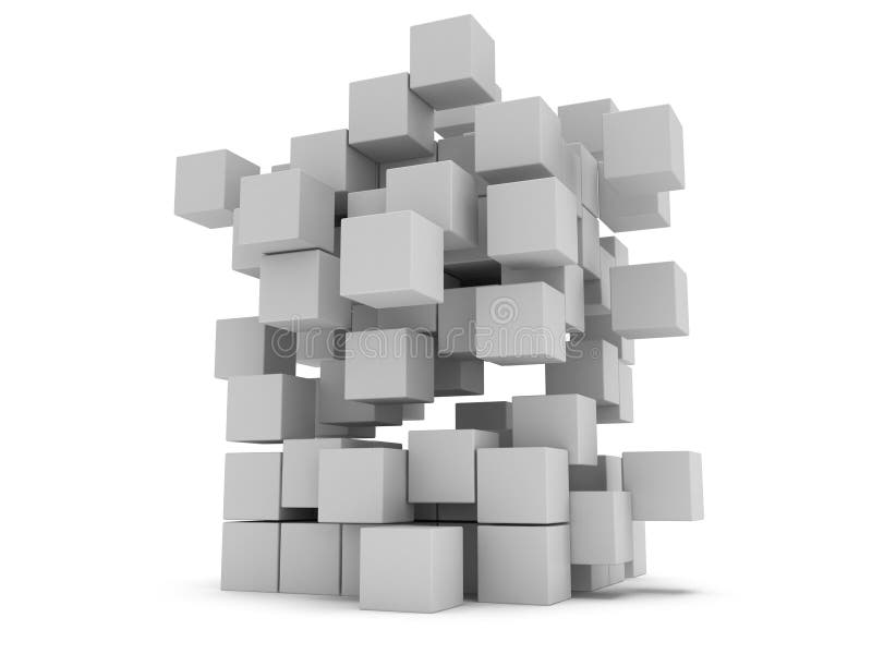 3D Cubes Block. Assembling Concept. Stock Illustration - Illustration ...