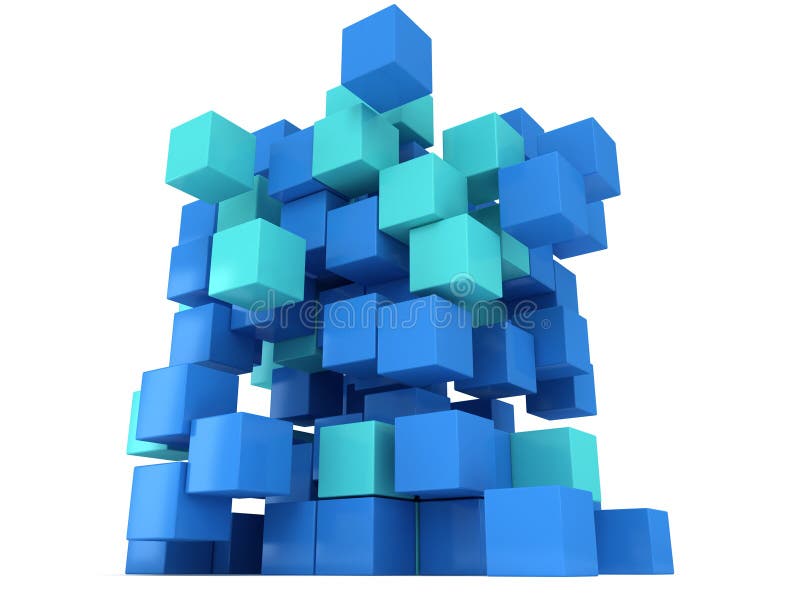 3D Cubes Block. Assembling Concept. Stock Illustration - Illustration ...