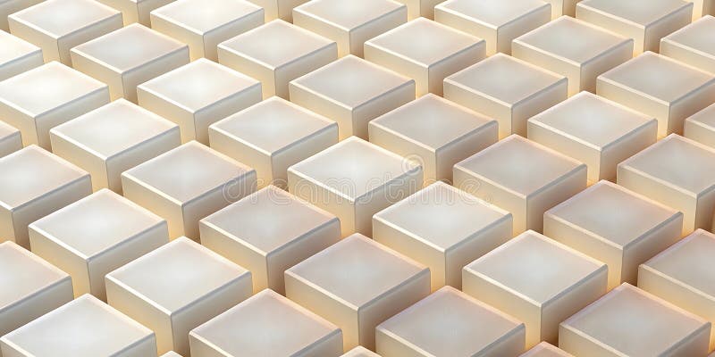 3D Cubes in a Grid Arrangement with Light and Shadow. Stock ...