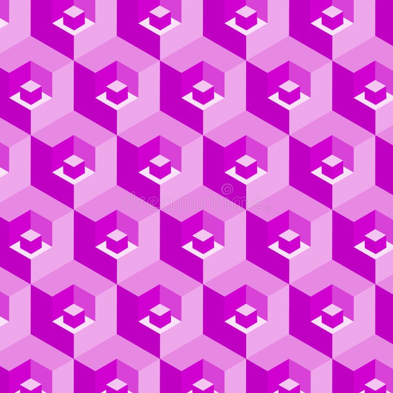Pink 3D Cubes in Abstract Repeating Pattern Stock Vector - Illustration ...
