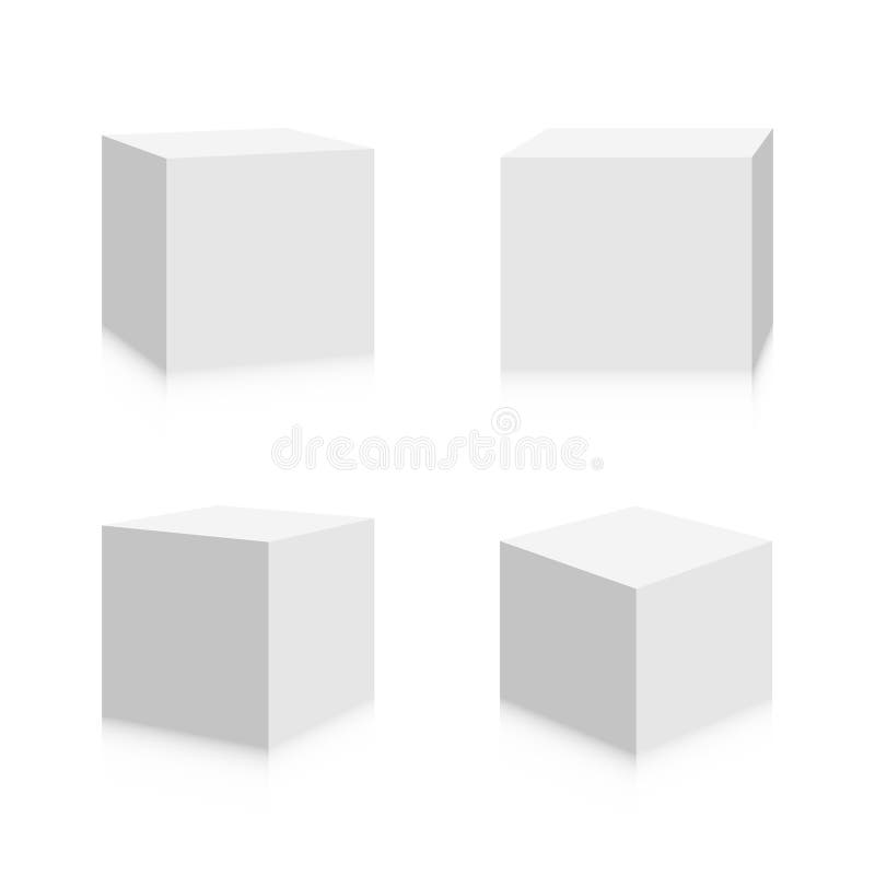 3d Cubes Image Design. Realistic Square Boxes Icon Vector Stock Vector ...