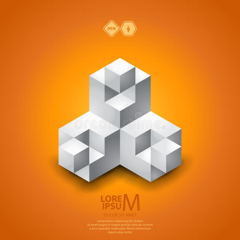 3D cubes logo design stock illustration. Illustration of light - 53902240