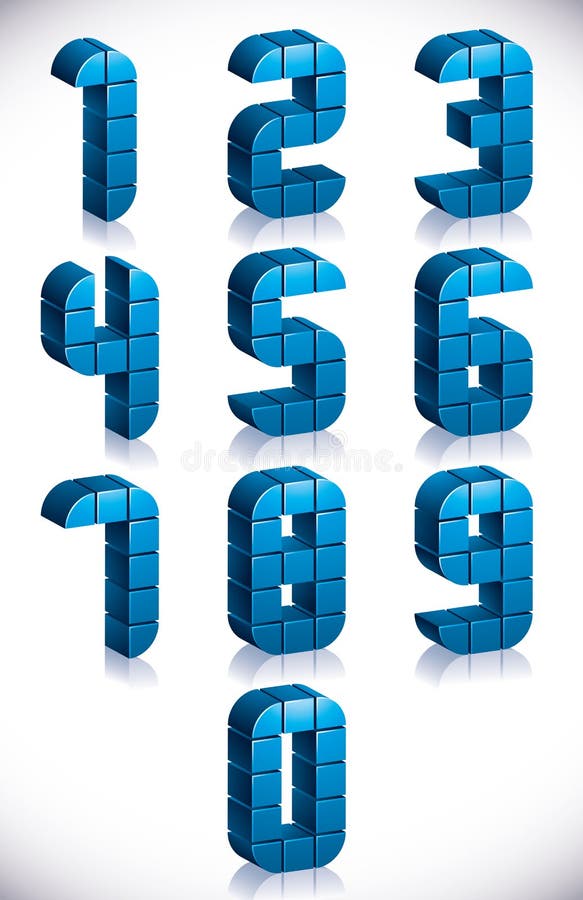 3d cubes numbers set. stock vector. Illustration of count - 43601162