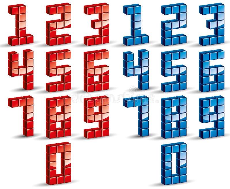 3d cubes numbers set. stock vector. Illustration of font - 47866395
