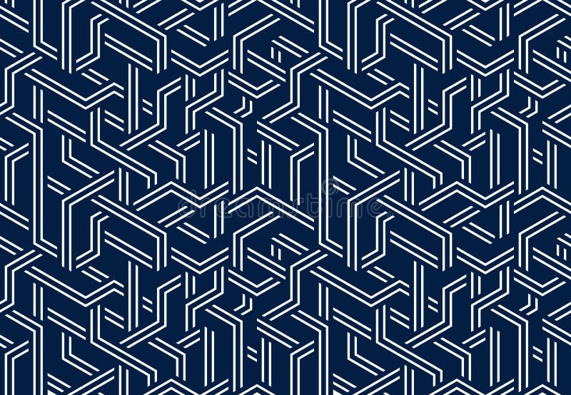 3D Cubes Seamless Pattern Vector Background, Lined Dimensional Blocks ...