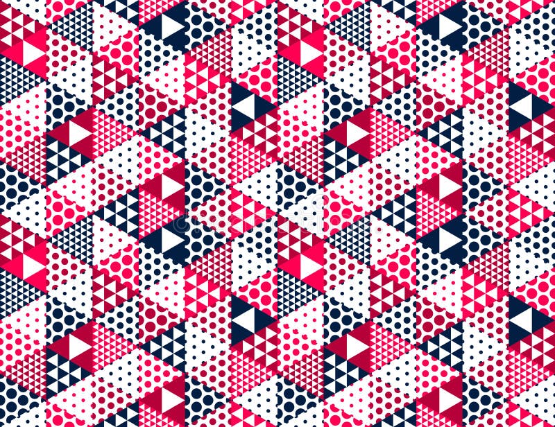 3D Cubes Seamless Pattern Vector Background, Rhombus and Triangles ...