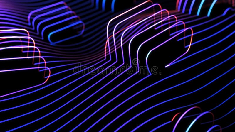 3D Cubic Shapes on Surface of Waves Stock Footage - Video of noise ...