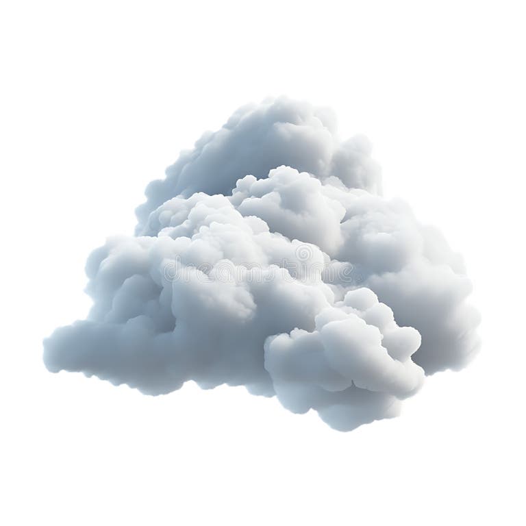 3D Cumulus Cloud Render Texture Model on Transparent Background Stock ...