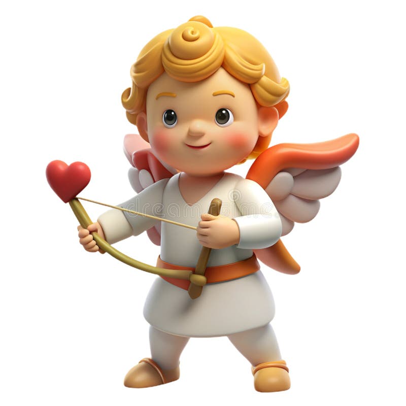 3d Cupid Holding a Bow without Arrows 3d Cartoon Style Illustration 3d ...