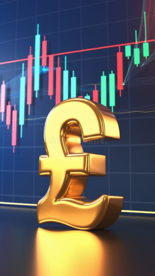 3D Currency Symbol with Dynamic Financial Market Chart in the ...