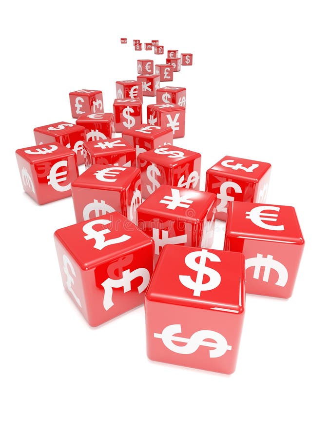 3d Currency Symbol Red Dice Stock Illustration - Illustration of dice ...