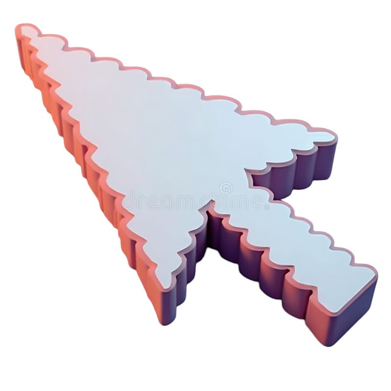 3D Cursor Icon Pastel Pink Blue White Background Stock Illustration ...