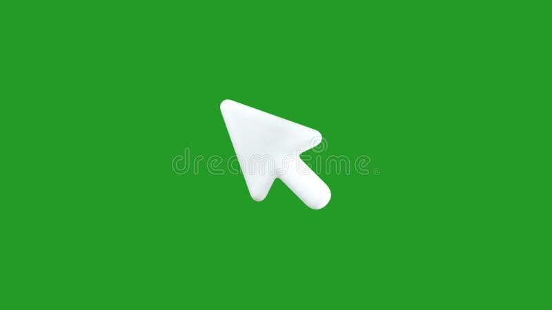 3D Cursor Pointer Arrow Icon Animation on Green Screen UI UX Click Symbol Stock Footage - Video ...