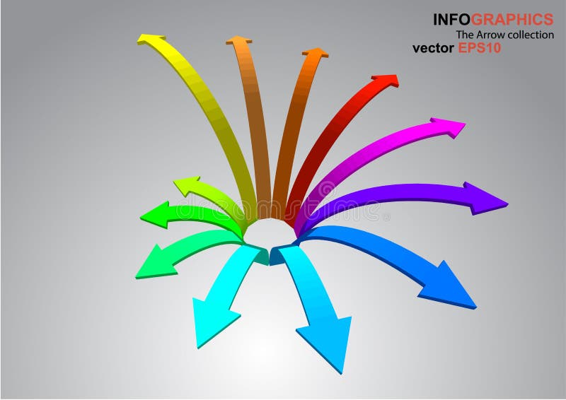 3D curved arrow stock vector. Illustration of chart, concept - 53764312