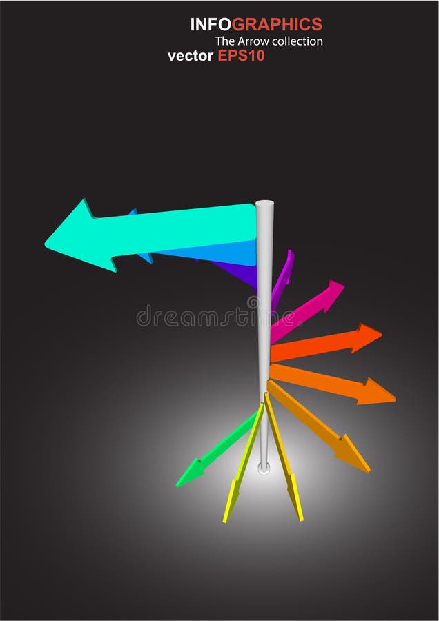 3D curved arrow stock vector. Illustration of success - 53765016