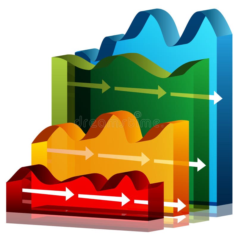 Wave chart color stock vector. Illustration of layer - 90169272