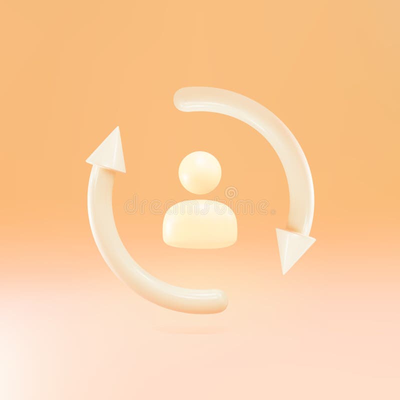3d Customer Interaction Icon. Client Returning or Renention Symbol ...