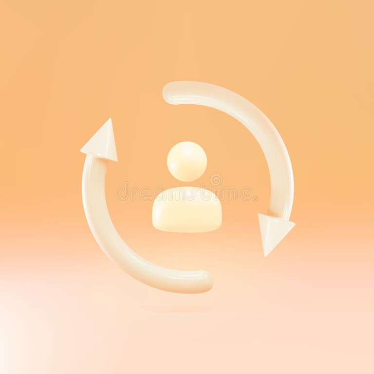 3d Customer Interaction Icon. Client Returning or Renention Symbol ...