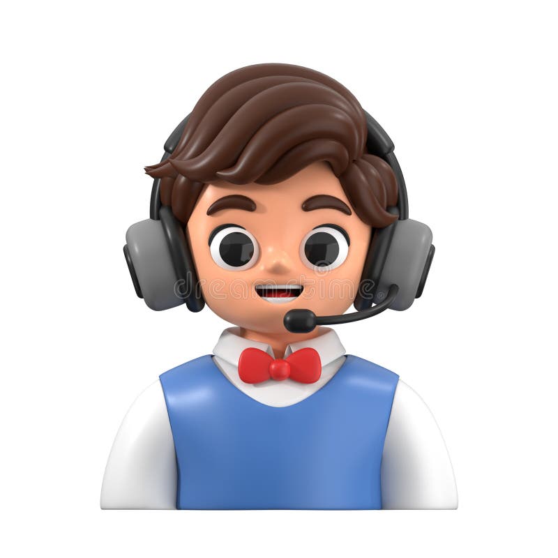 3D Customer Service Avatar Icon Stock Illustration - Illustration of ...