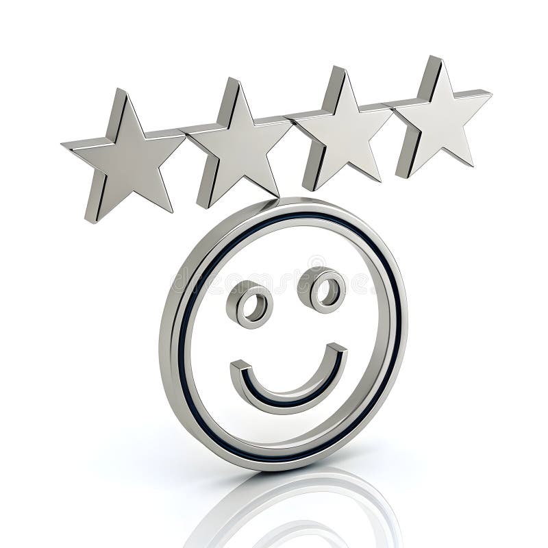 3D Customer Star Review Icon Isolated on White Background Stock ...