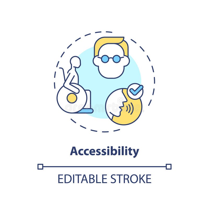 2D Customizable Accessibility Line Icon Concept Stock Vector ...