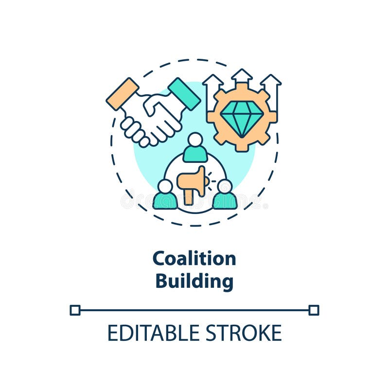 2D Customizable Coalition Building Icon Concept Stock Vector ...