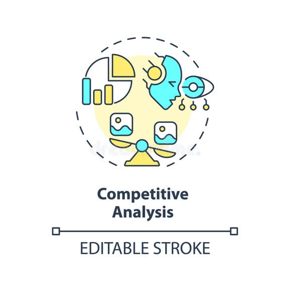 2D Customizable Competitive Analysis Line Icon Concept Stock Vector ...