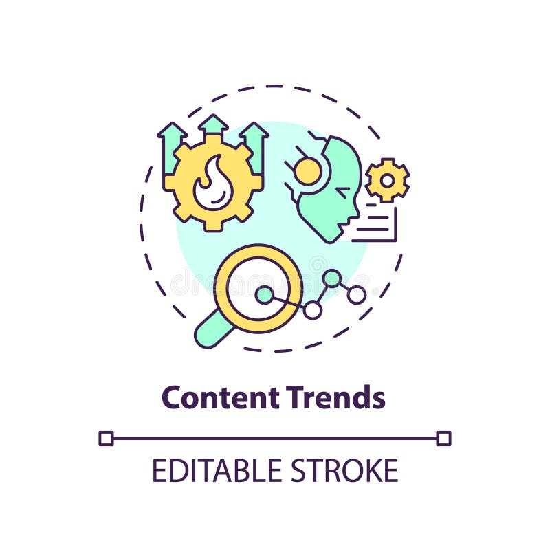 2D Customizable Content Trends Line Icon Concept Stock Vector ...