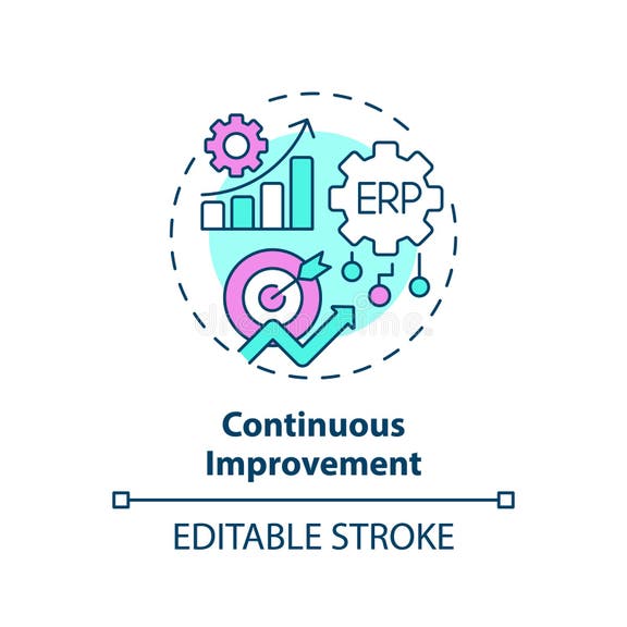 2D Customizable Continuous Improvement Line Icon Concept Stock Vector ...