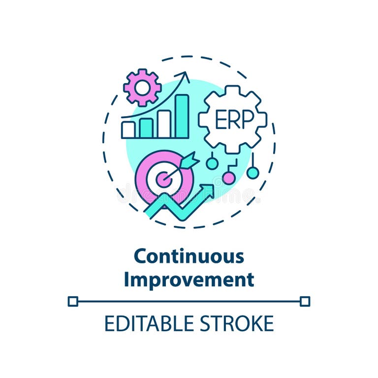 2D Customizable Continuous Improvement Line Icon Concept Stock Vector ...