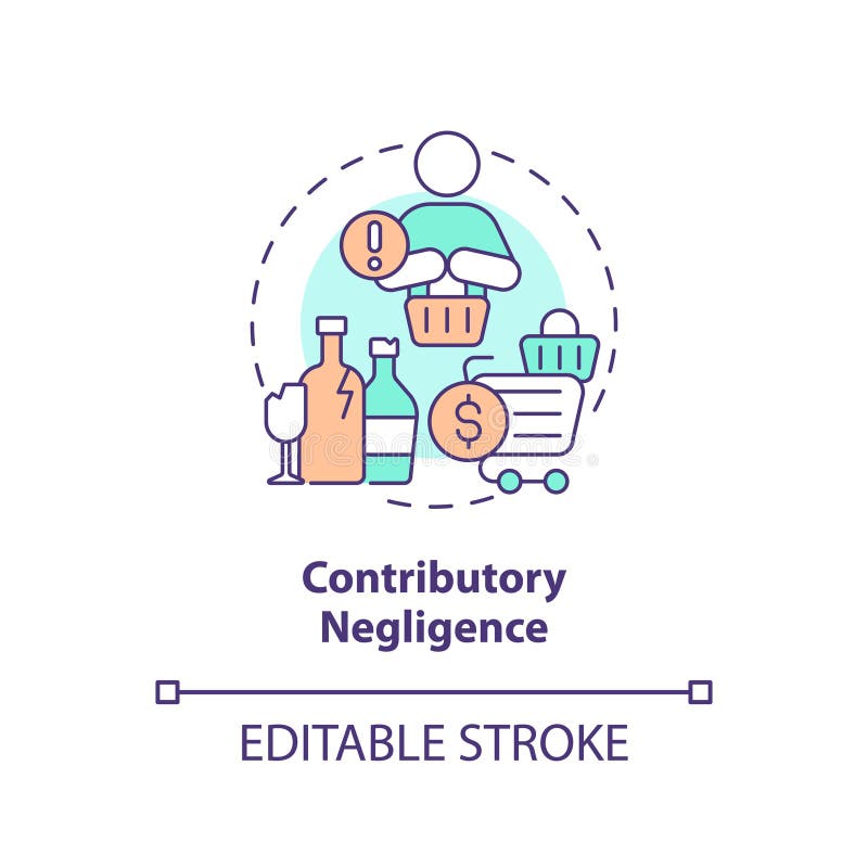 2D Customizable Contributory Negligence Line Icon Concept Stock Vector ...