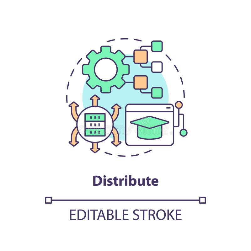 2D Customizable Distribute Line Icon Concept Stock Vector ...