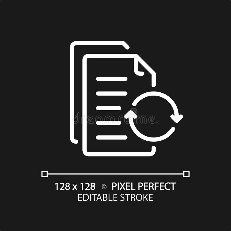 2D Customizable Document Thin Linear White Icon Stock Vector ...